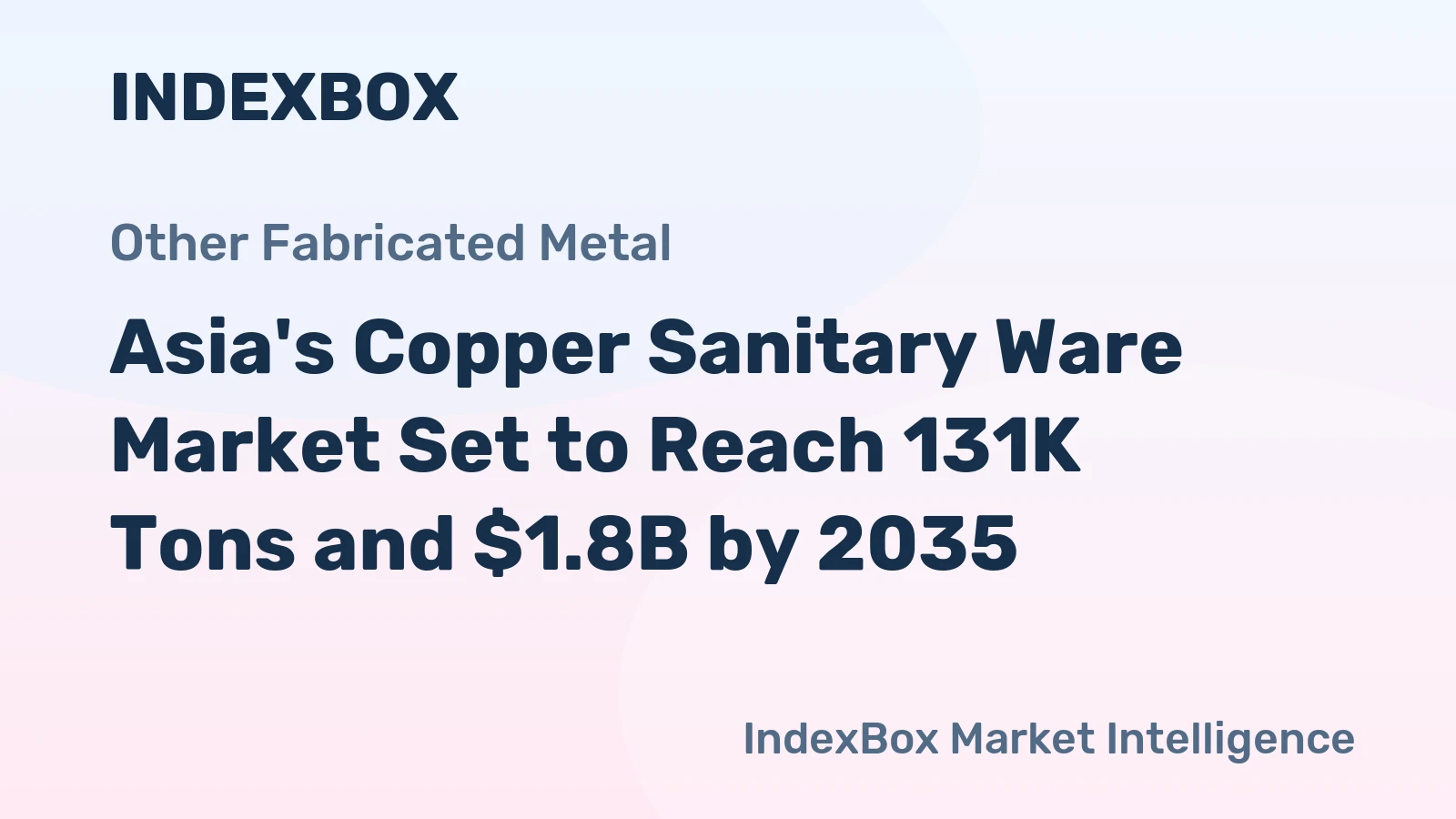 Asia's Copper Sanitary Ware Market Set to Reach 131K Tons and $1.8B by 2035