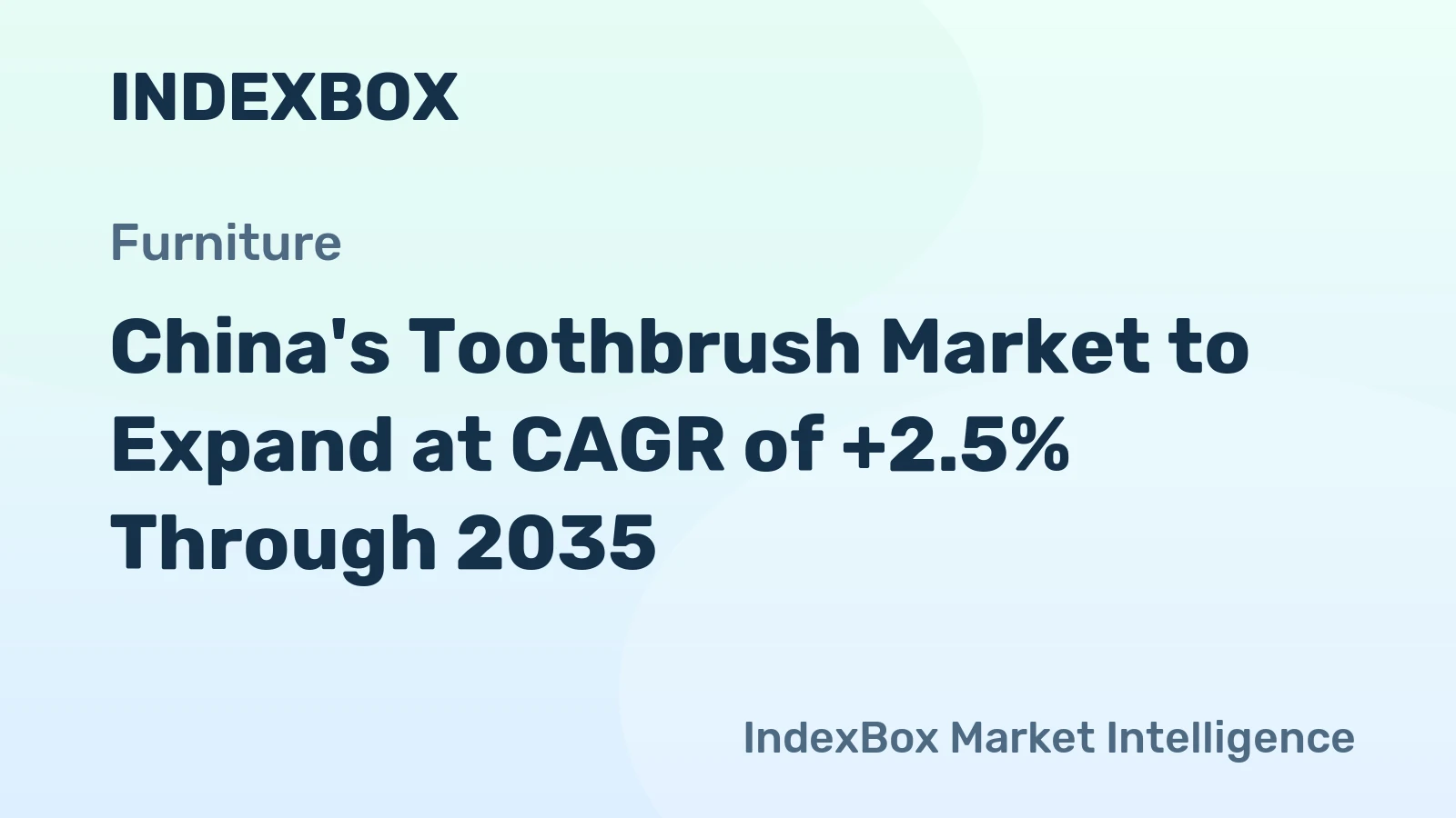 China's Toothbrush Market to Expand at CAGR of +2.5% Through 2035