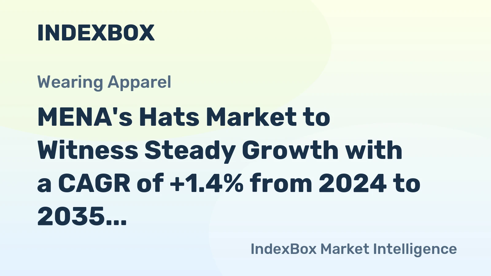 MENA's Hats Market to Witness Steady Growth with a CAGR of +1.4% from 2024 to 2035