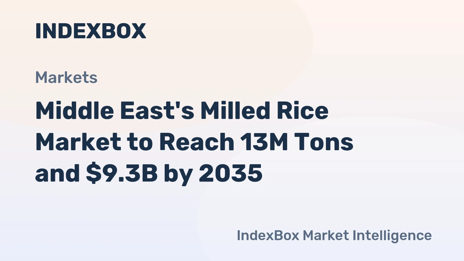 Middle East's Milled Rice Market to Reach 13M Tons and $9.3B by 2035