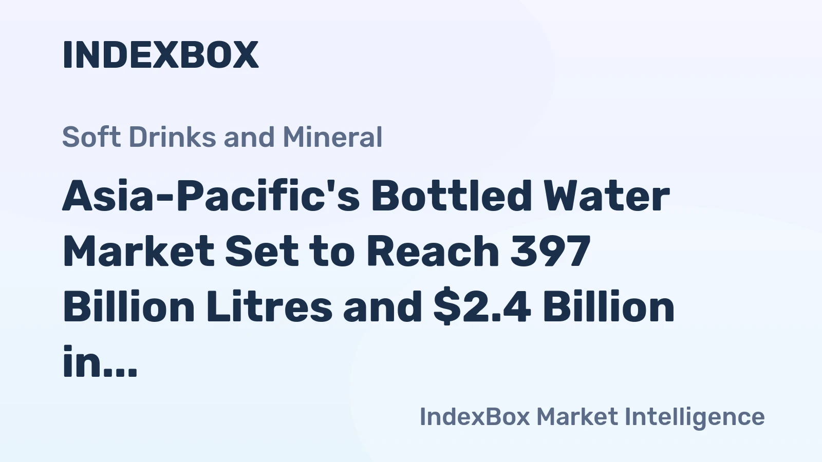Asia-Pacific's Bottled Water Market Set to Reach 397 Billion Litres and $2.4 Billion in Value