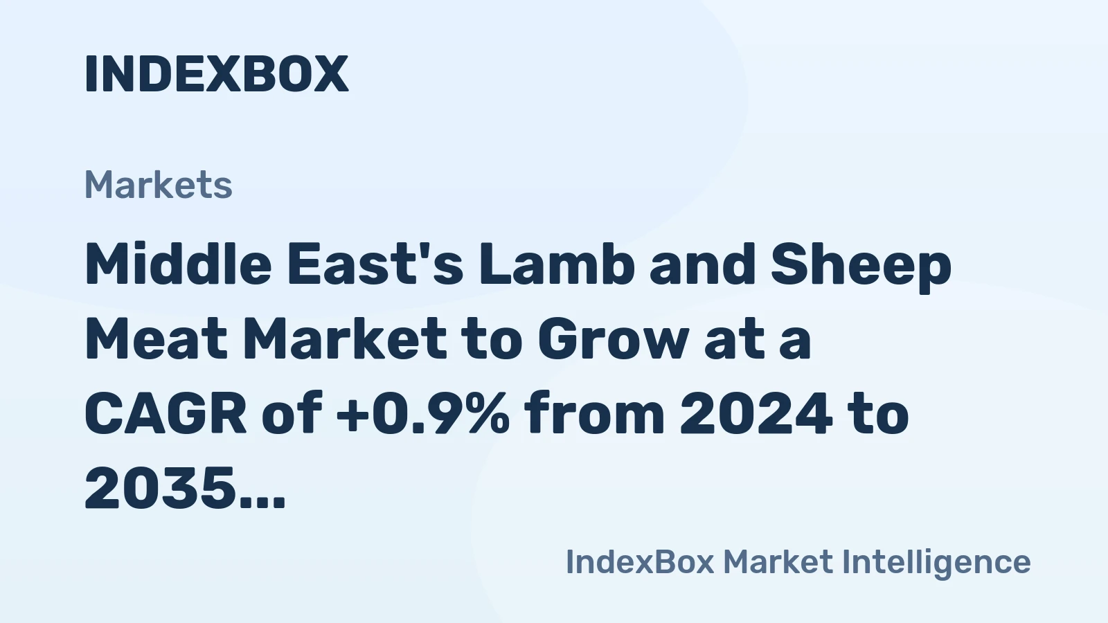 Middle East's Lamb and Sheep Meat Market to Grow at a CAGR of +0.9% from 2024 to 2035, Reaching $11.2B by 2035