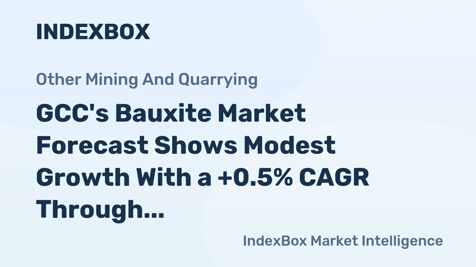 GCC's Bauxite Market Forecast Shows Modest Growth With a +0.5% CAGR Through 2035