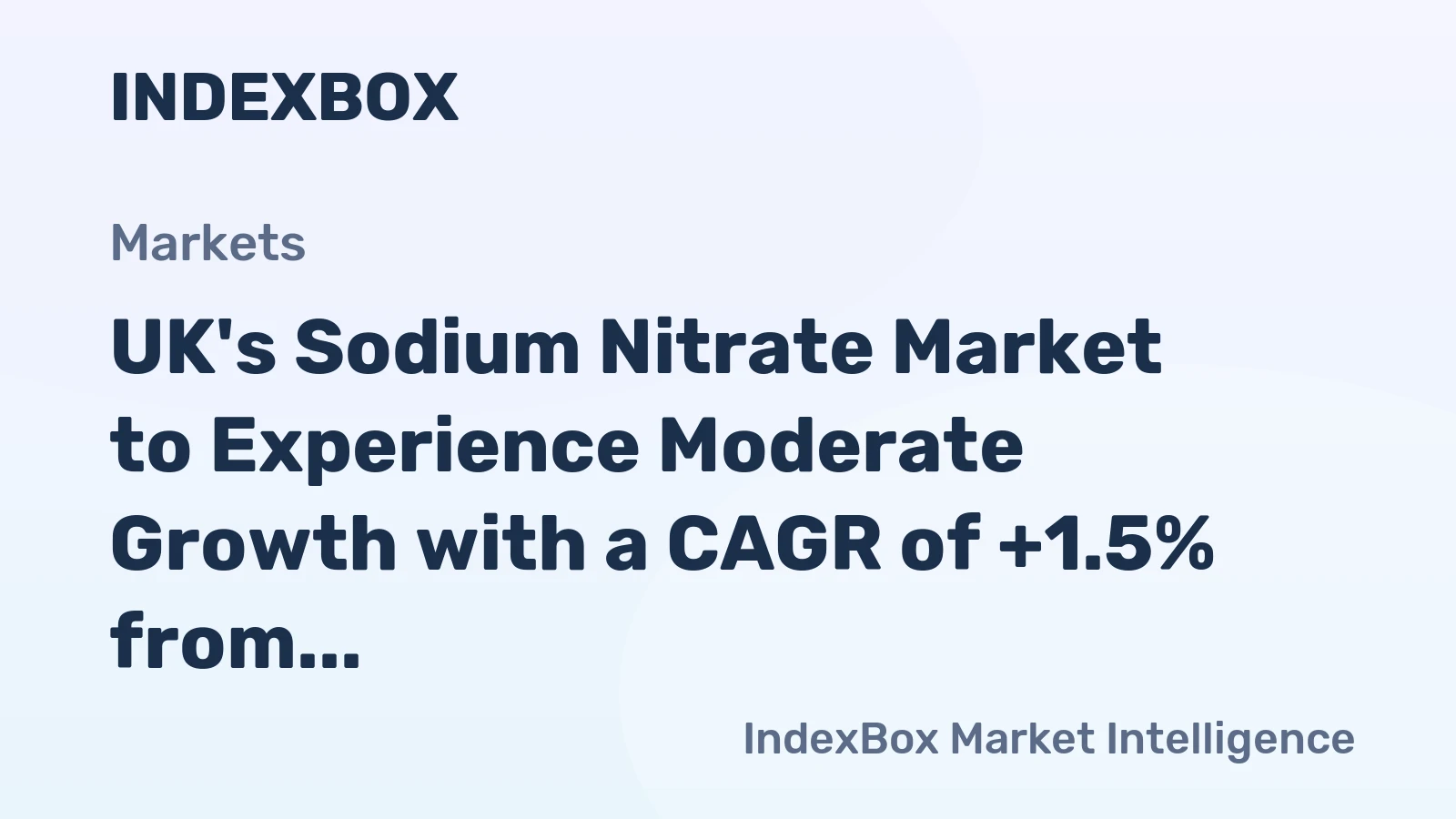 UK's Sodium Nitrate Market to Experience Moderate Growth with a CAGR of +1.5% from 2024 to 2035