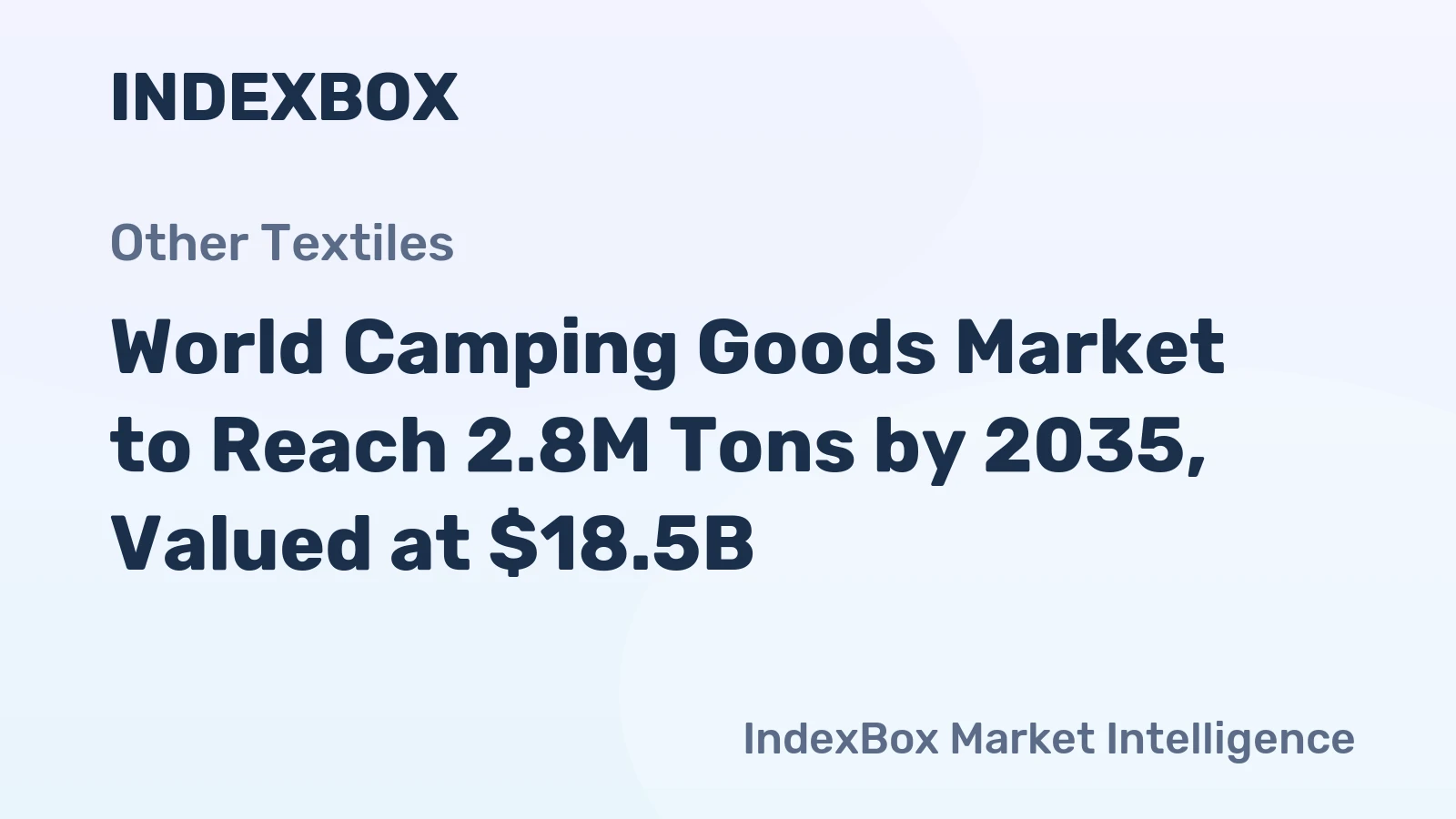 World Camping Goods Market to Reach 2.8M Tons by 2035, Valued at $18.5B