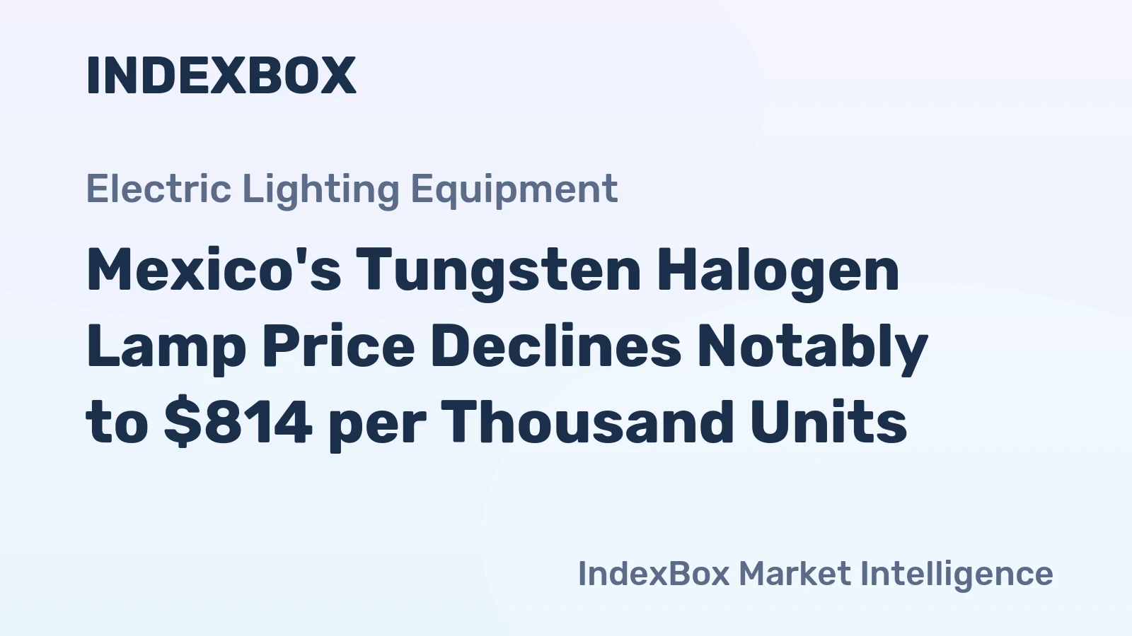 Mexico's Tungsten Halogen Lamp Price Declines Notably to $814 per Thousand Units