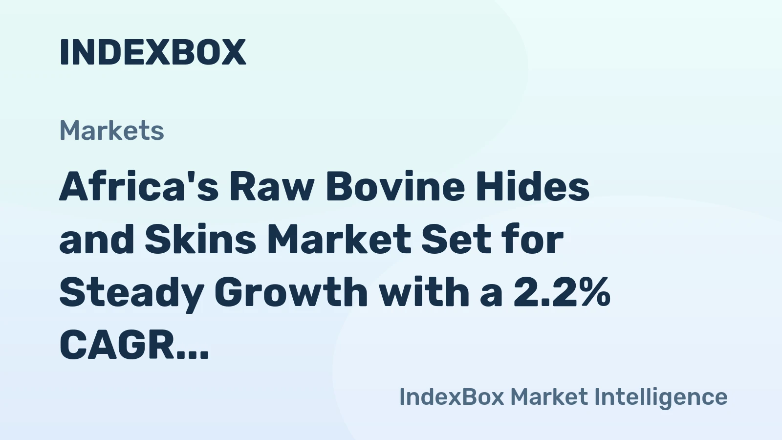Africa's Raw Bovine Hides and Skins Market Set for Steady Growth with a 2.2% CAGR in Value