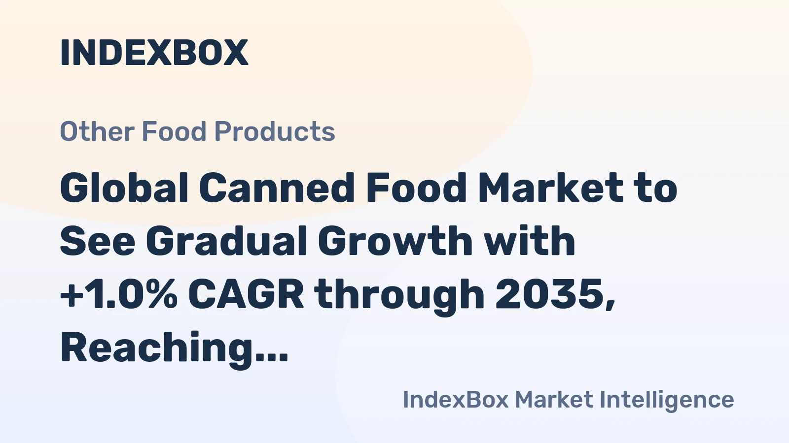 Global Canned Food Market to See Gradual Growth with +1.0% CAGR through 2035, Reaching $602.4B in Value