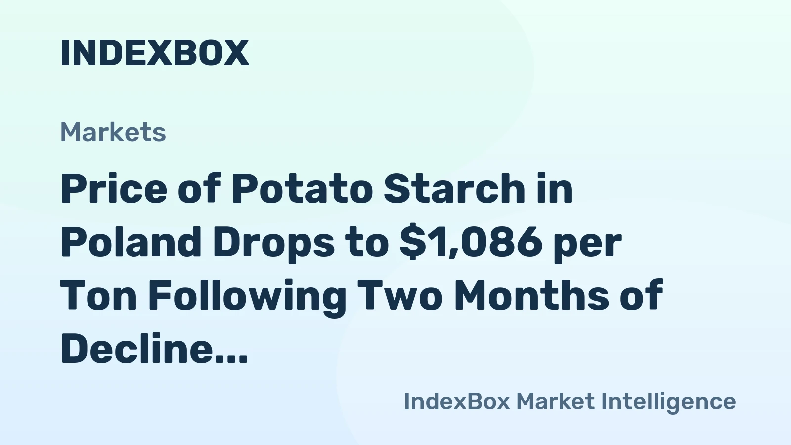 Price of Potato Starch in Poland Drops to $1,086 per Ton Following Two Months of Decline