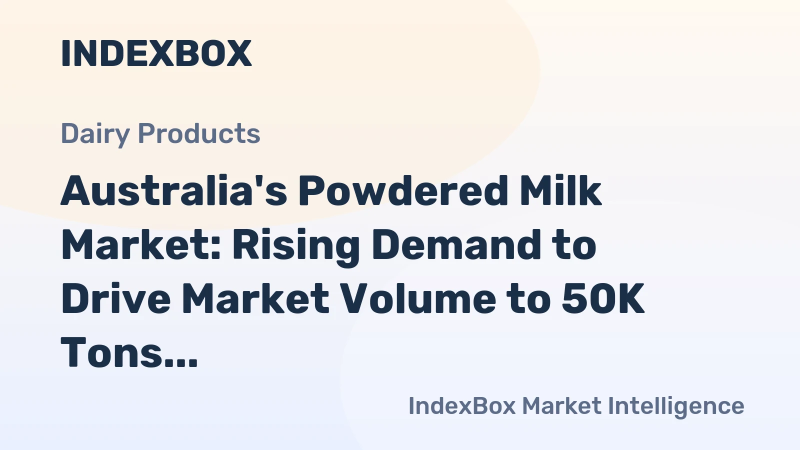 Australia's Powdered Milk Market: Rising Demand to Drive Market Volume to 50K Tons by 2035, Reaching $334M in Value