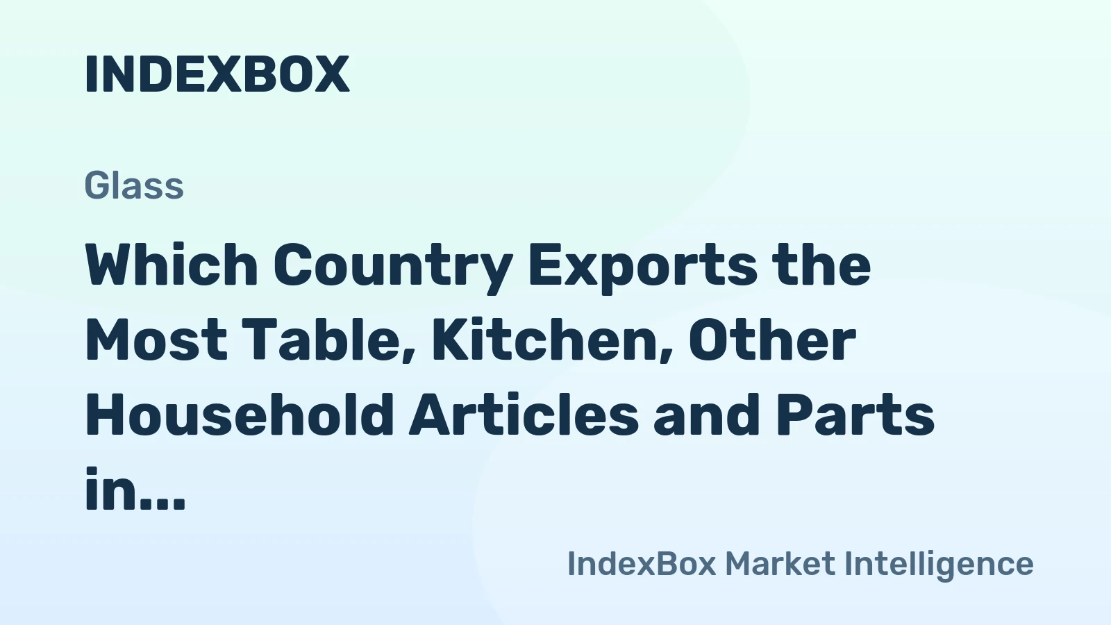 Which Country Exports the Most Table, Kitchen, Other Household Articles and Parts in the World?