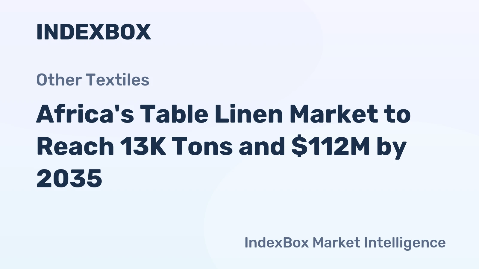 Africa's Table Linen Market to Reach 13K Tons and $112M by 2035