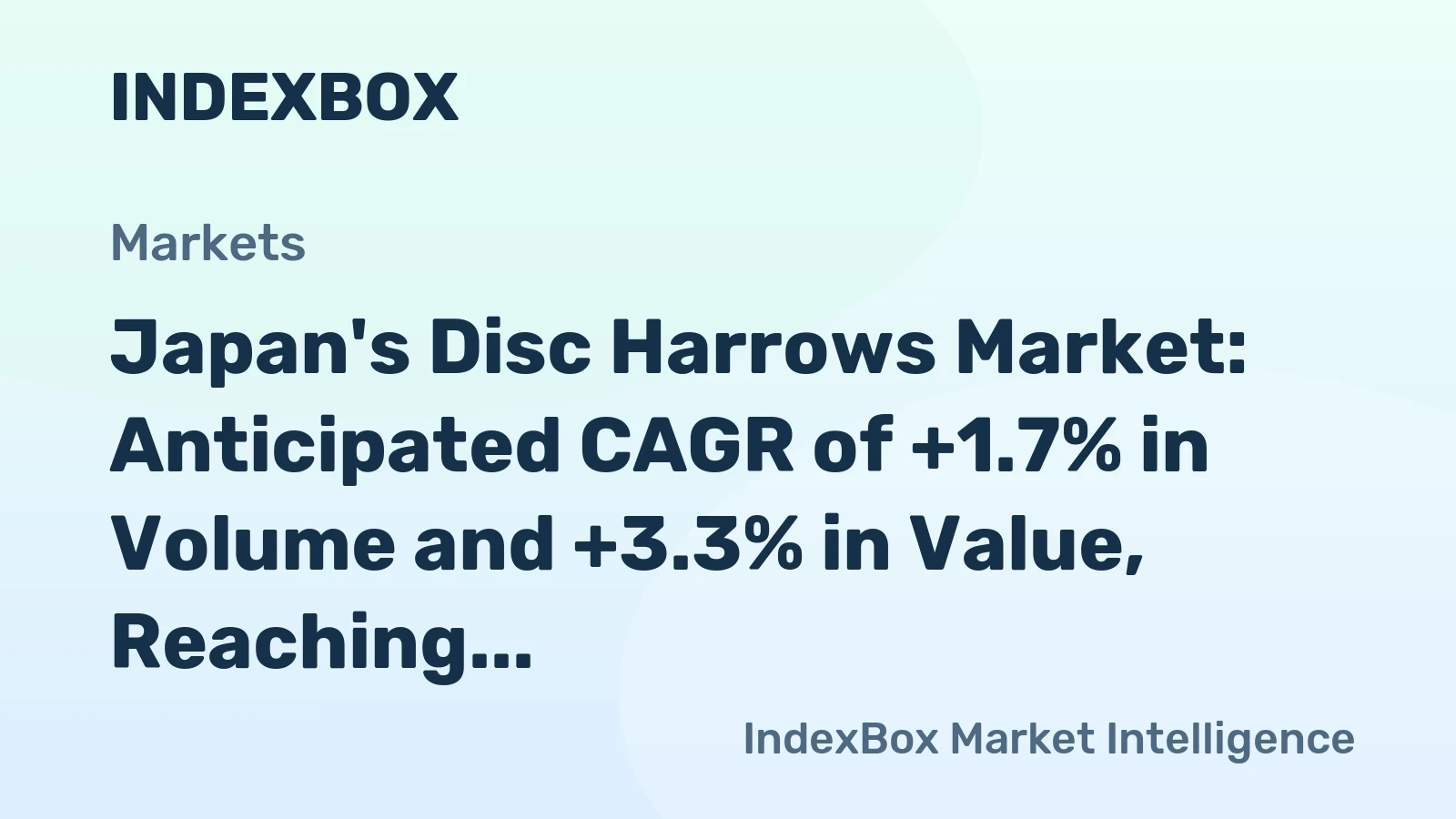 Japan's Disc Harrows Market: Anticipated CAGR of +1.7% in Volume and +3.3% in Value, Reaching 2.3K Units and $9.7M by 2035