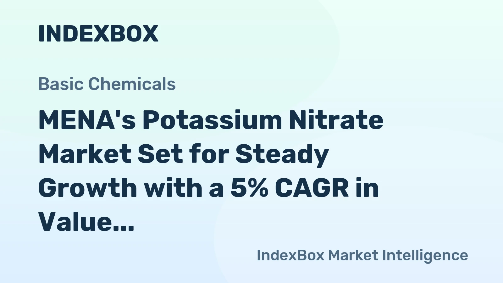 MENA's Potassium Nitrate Market Set for Steady Growth with a 5% CAGR in Value Through 2035