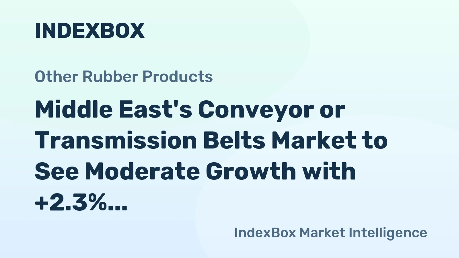 Middle East's Conveyor or Transmission Belts Market to See Moderate Growth with +2.3% CAGR