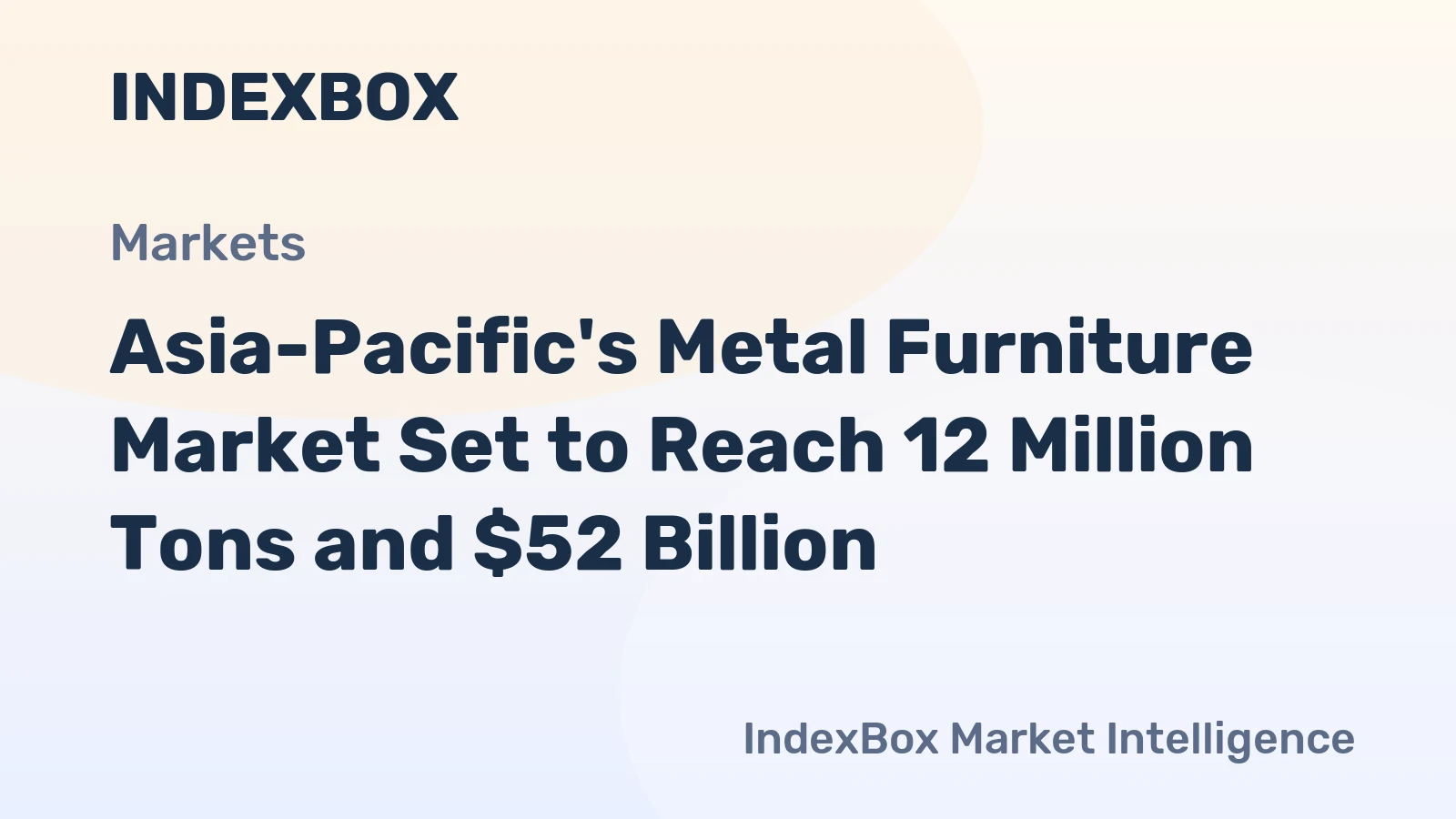 Asia-Pacific's Metal Furniture Market Set to Reach 12 Million Tons and $52 Billion