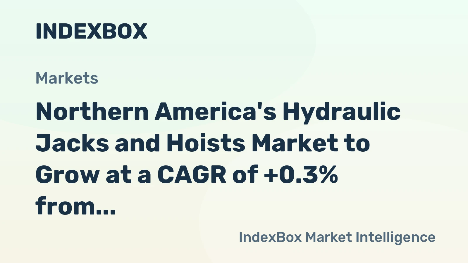 Northern America's Hydraulic Jacks and Hoists Market to Grow at a CAGR of +0.3% from 2024-2035, Reaching 8.1M Units by 2035