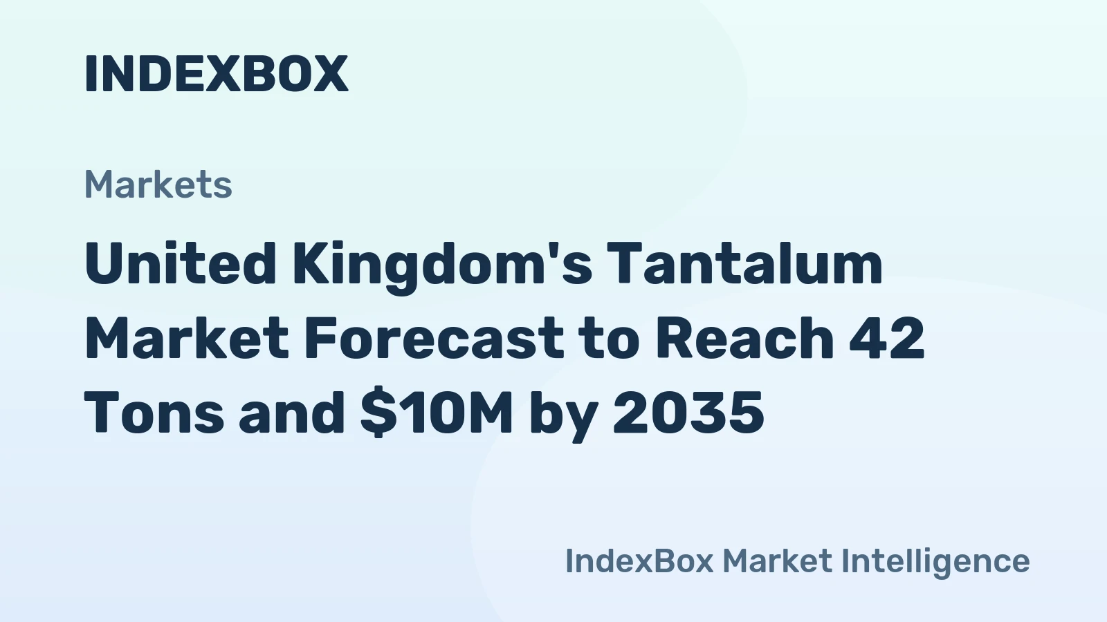 United Kingdom's Tantalum Market Forecast to Reach 42 Tons and $10M by 2035