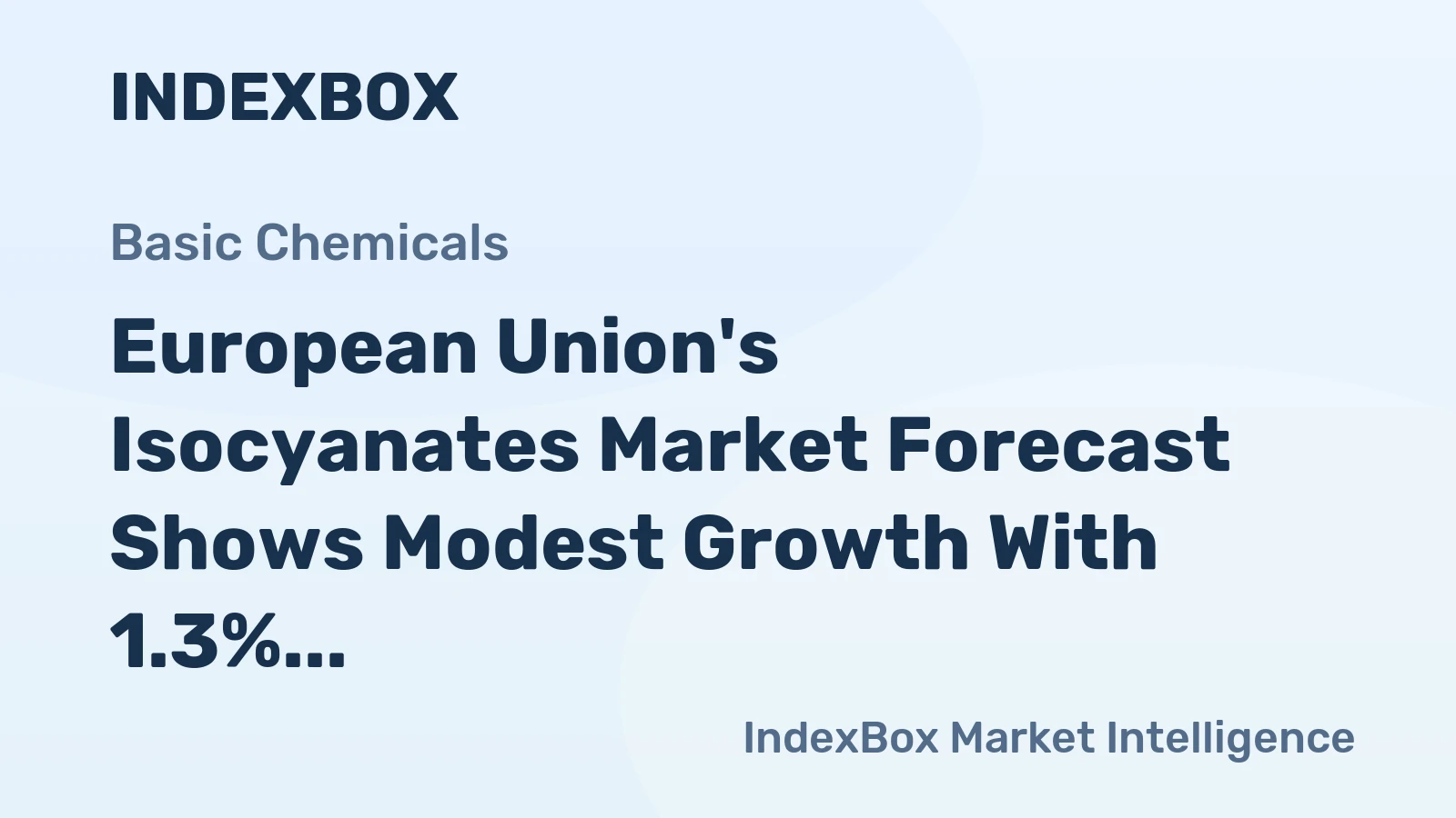 European Union's Isocyanates Market Forecast Shows Modest Growth With 1.3% CAGR in Value