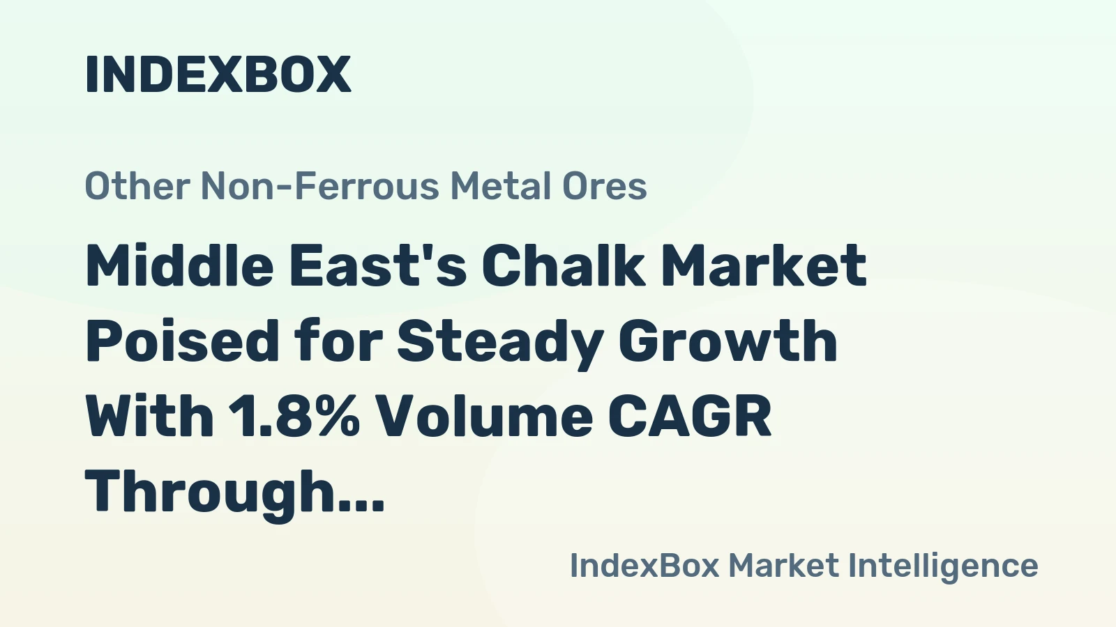 Middle East's Chalk Market Poised for Steady Growth With 1.8% Volume CAGR Through 2035