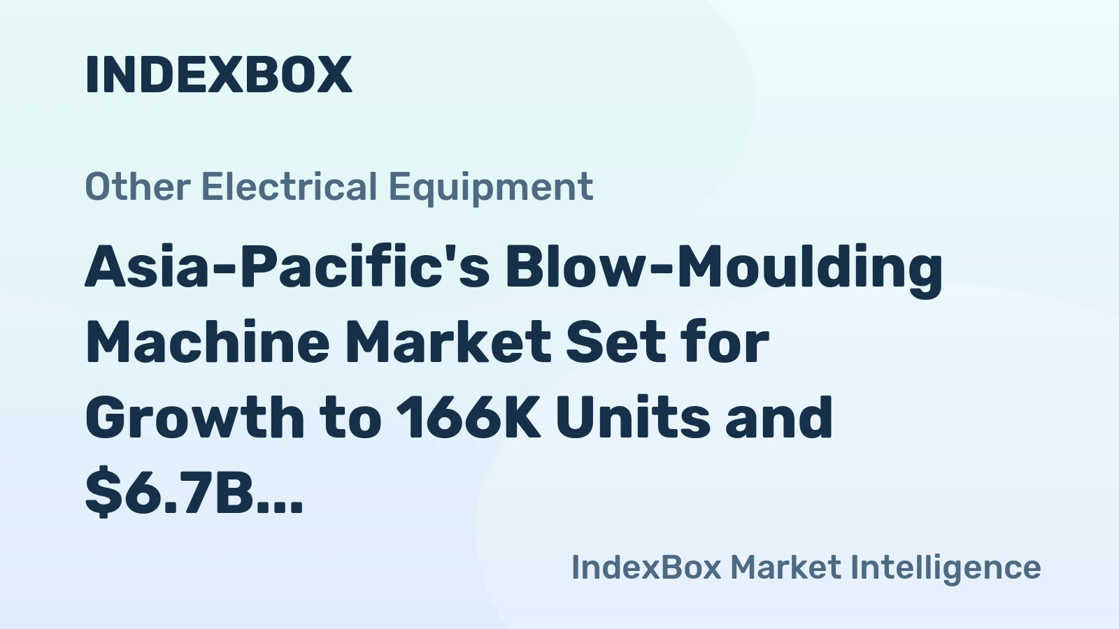 Asia-Pacific's Blow-Moulding Machine Market Set for Growth to 166K Units and $6.7B by 2035