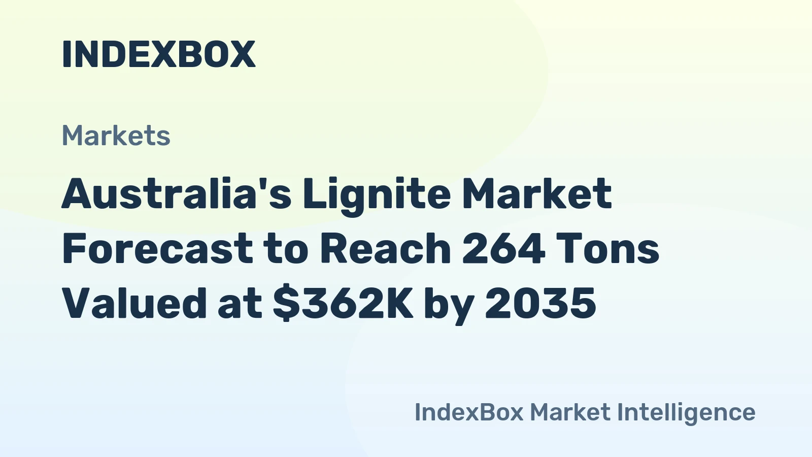 Australia's Lignite Market Forecast to Reach 264 Tons Valued at $362K by 2035