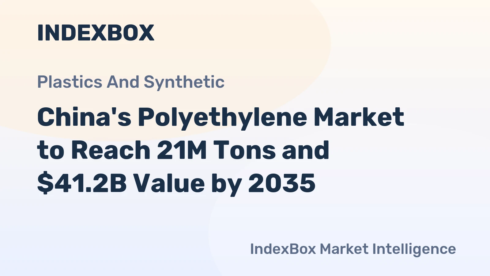China's Polyethylene Market to Reach 21M Tons and $41.2B Value by 2035