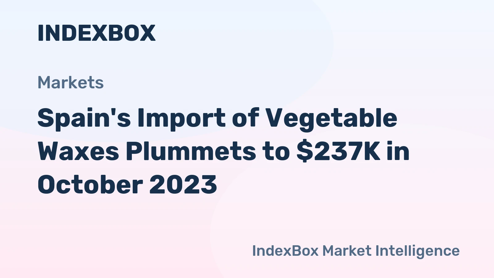 Spain's Import of Vegetable Waxes Plummets to $237K in October 2023