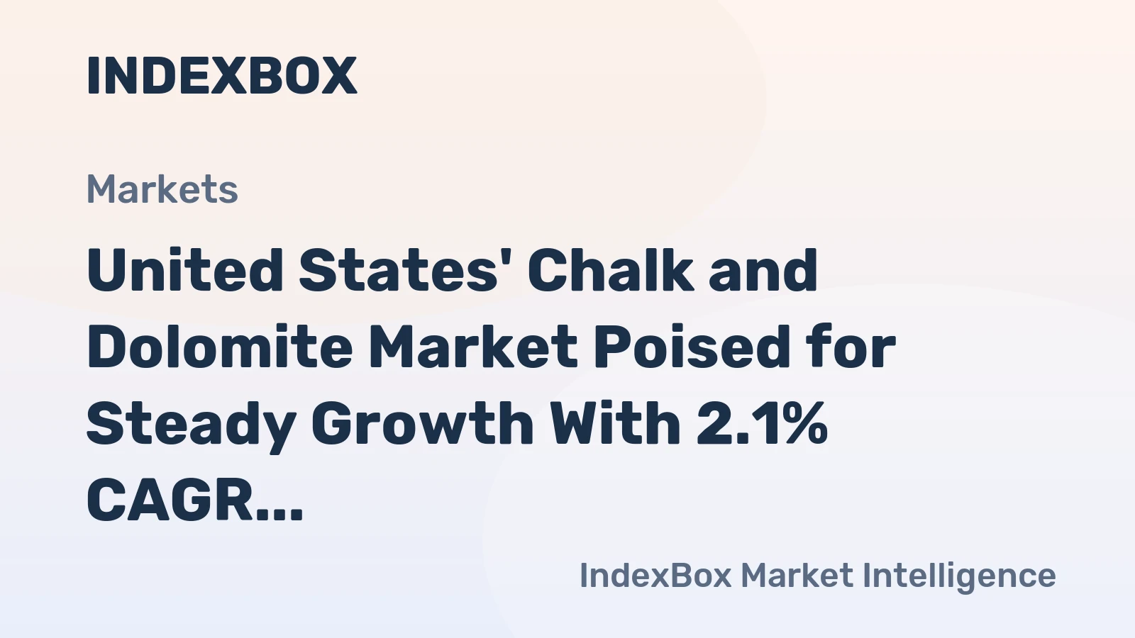 United States' Chalk and Dolomite Market Poised for Steady Growth With 2.1% CAGR Through 2035