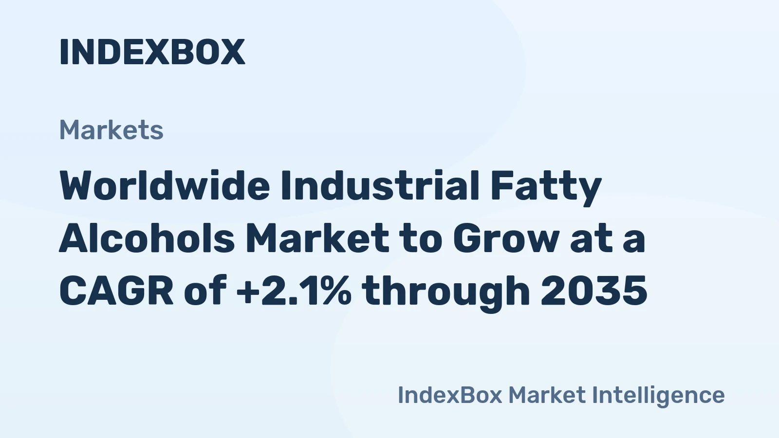 Worldwide Industrial Fatty Alcohols Market to Grow at a CAGR of +2.1% through 2035