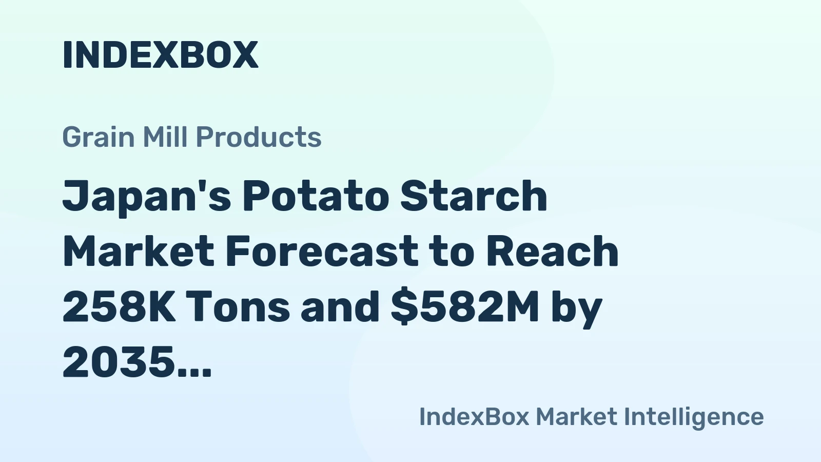 Japan's Potato Starch Market Forecast to Reach 258K Tons and $582M by 2035