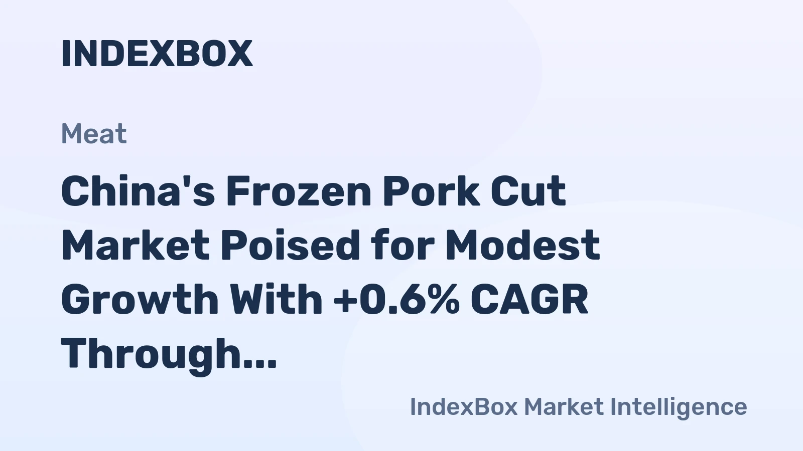China's Frozen Pork Cut Market Poised for Modest Growth With +0.6% CAGR Through 2035