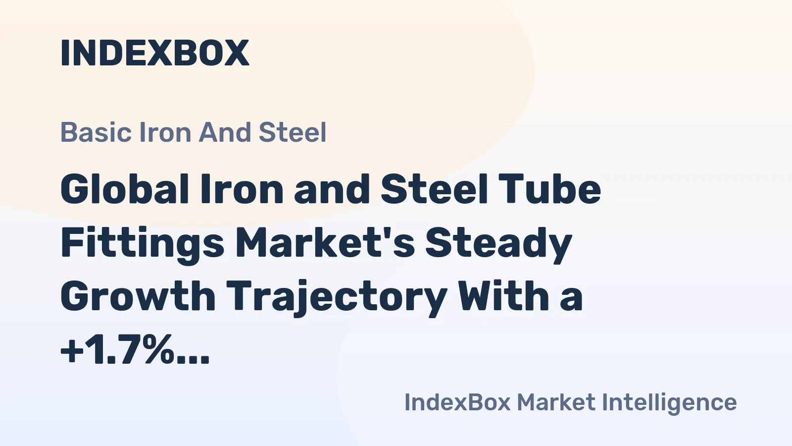 Global Iron and Steel Tube Fittings Market's Steady Growth Trajectory With a +1.7% CAGR in Value