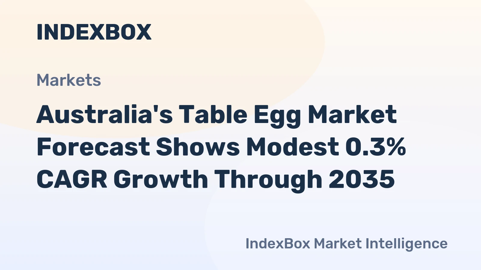 Australia's Table Egg Market Forecast Shows Modest 0.3% CAGR Growth Through 2035