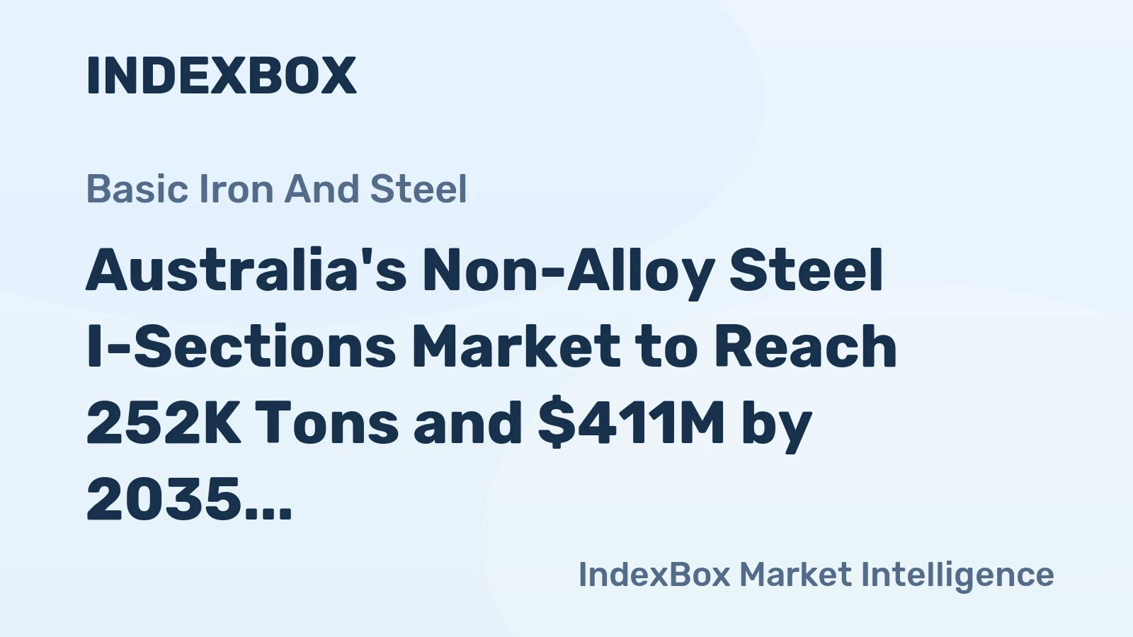 Australia's Non-Alloy Steel I-Sections Market to Reach 252K Tons and $411M by 2035