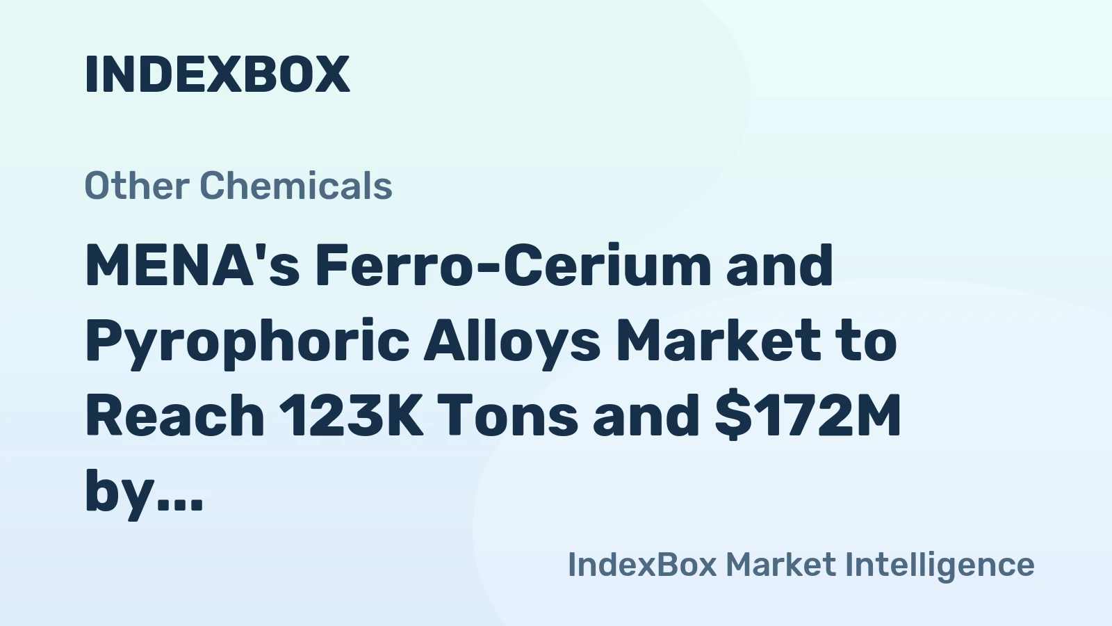 MENA's Ferro-Cerium and Pyrophoric Alloys Market to Reach 123K Tons and $172M by 2035