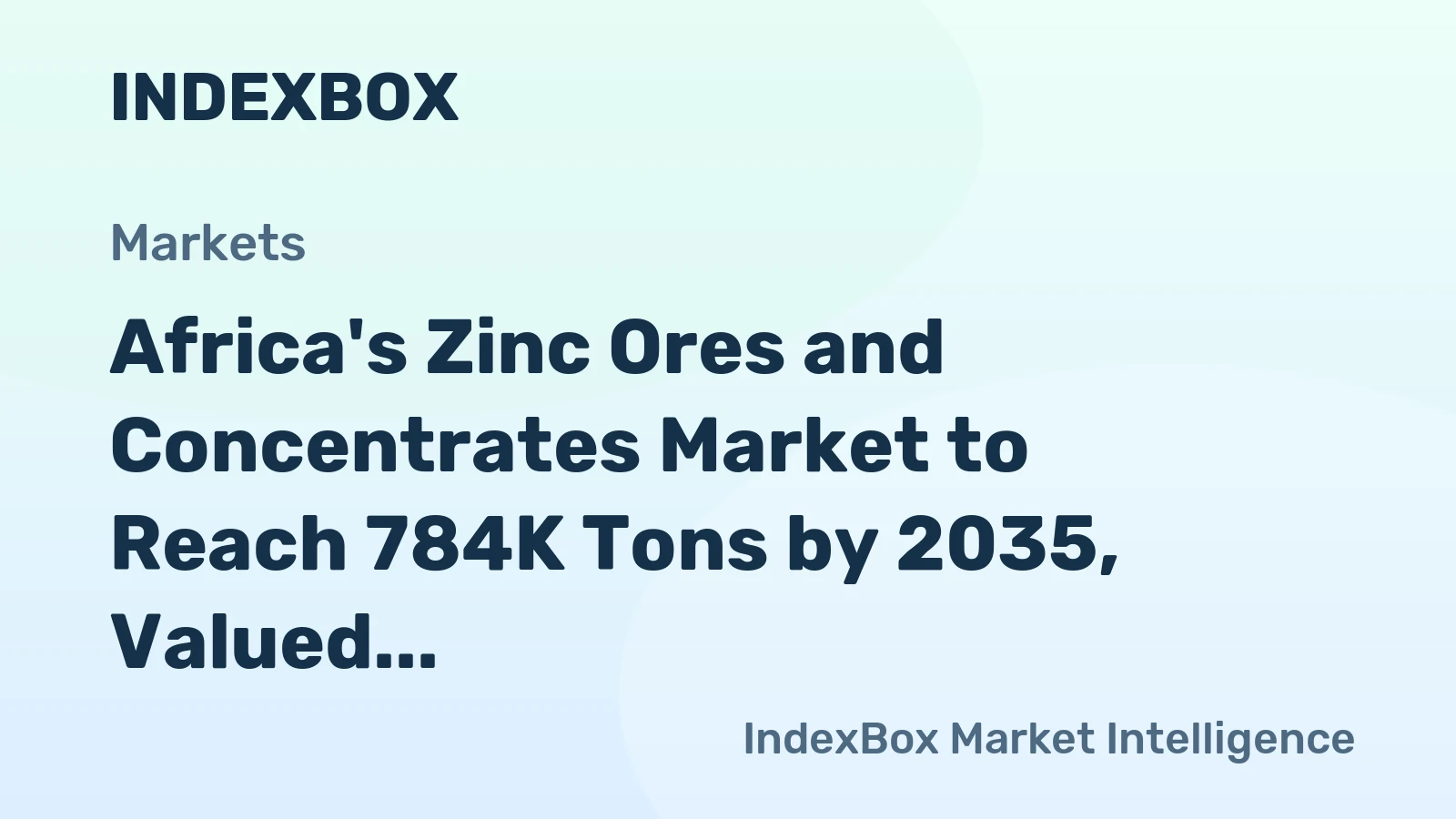 Africa's Zinc Ores and Concentrates Market to Reach 784K Tons by 2035, Valued at $743M