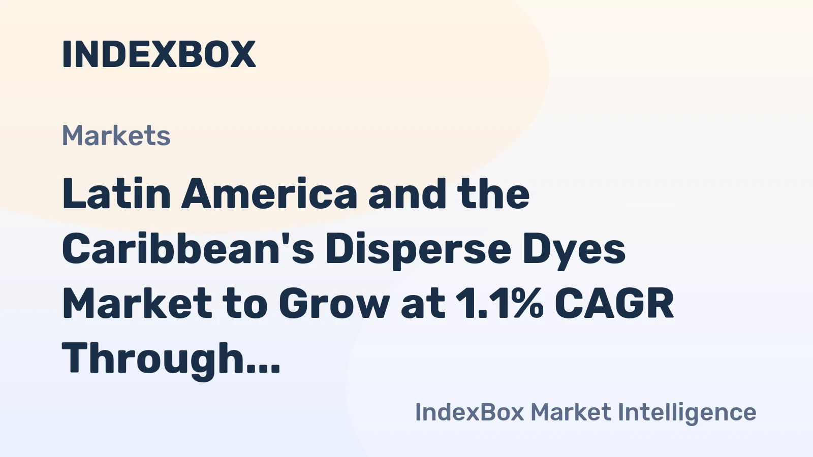 Latin America and the Caribbean's Disperse Dyes Market to Grow at 1.1% CAGR Through 2035