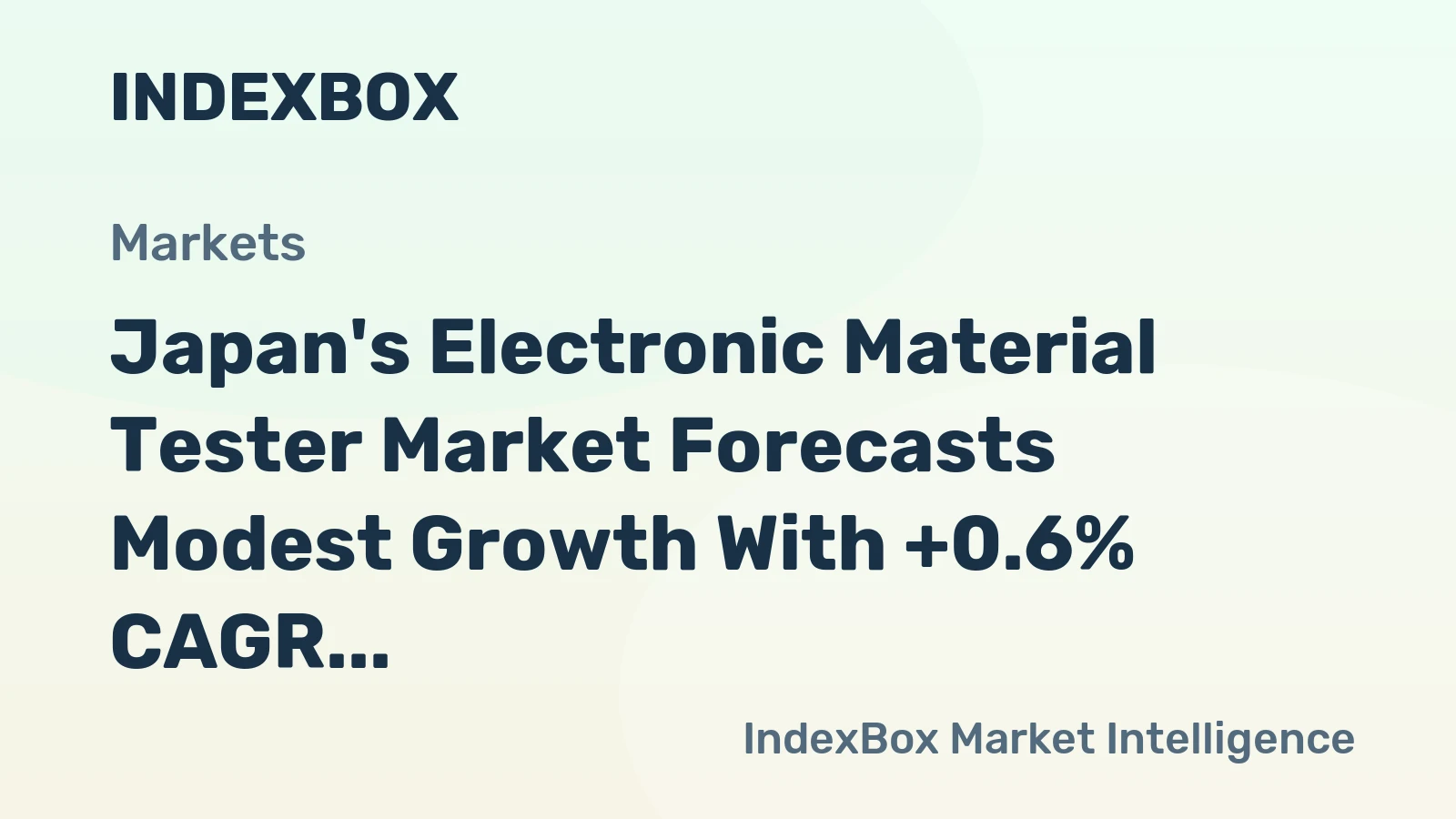 Japan's Electronic Material Tester Market Forecasts Modest Growth With +0.6% CAGR Through 2035