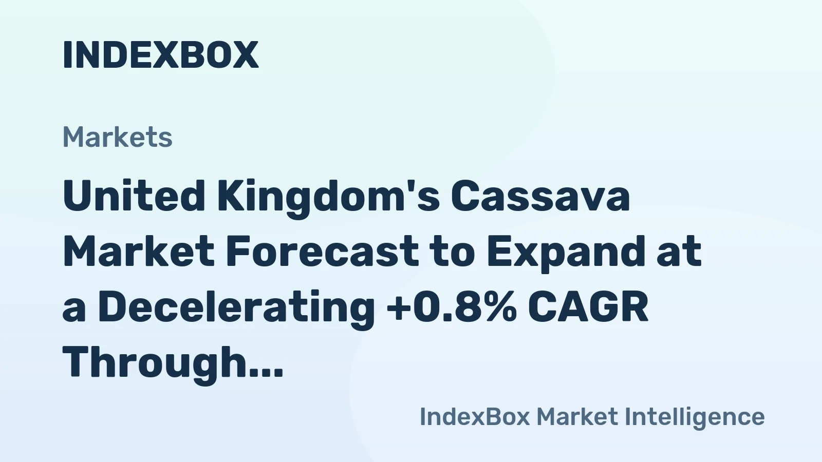 United Kingdom's Cassava Market Forecast to Expand at a Decelerating +0.8% CAGR Through 2035