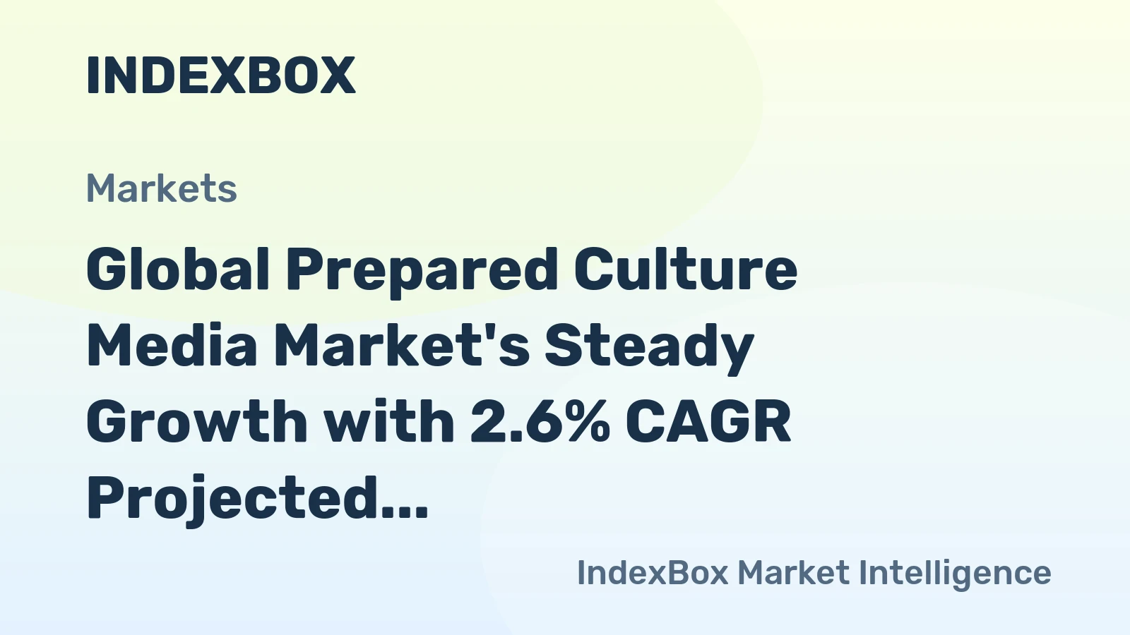Global Prepared Culture Media Market's Steady Growth with 2.6% CAGR Projected Through 2035