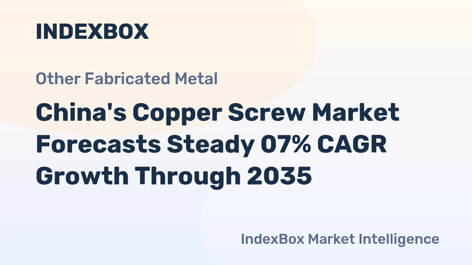 China's Copper Screw Market Forecasts Steady 07% CAGR Growth Through 2035