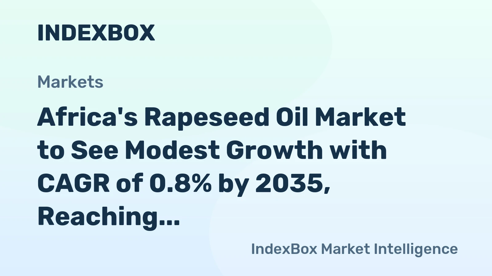 Africa's Rapeseed Oil Market to See Modest Growth with CAGR of 0.8% by 2035, Reaching $357M in Value