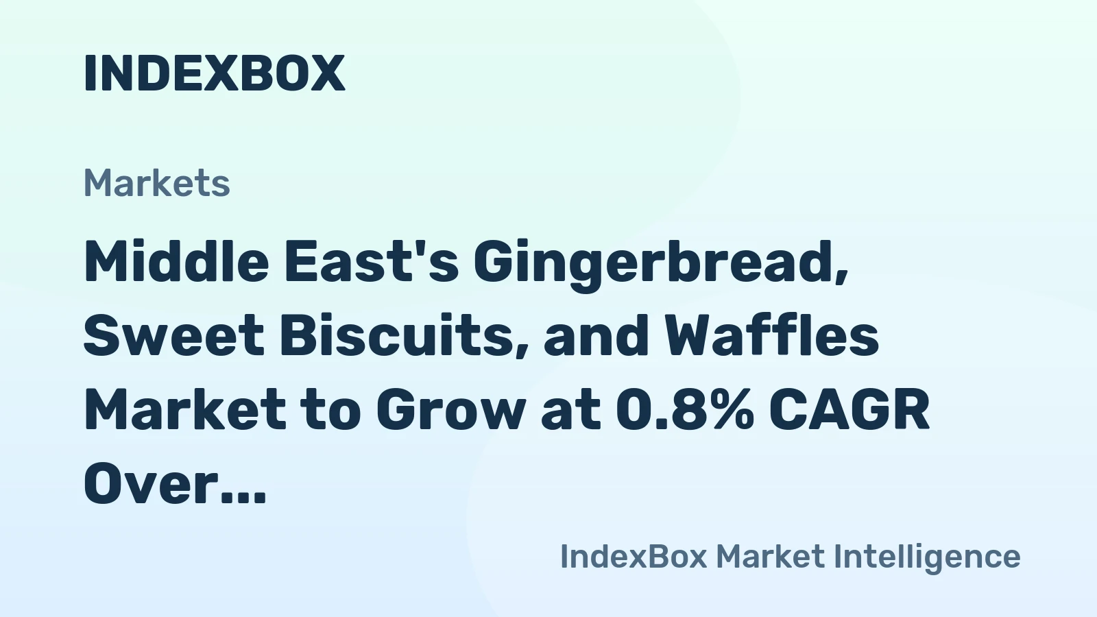Middle East's Gingerbread, Sweet Biscuits, and Waffles Market to Grow at 0.8% CAGR Over Next Decade