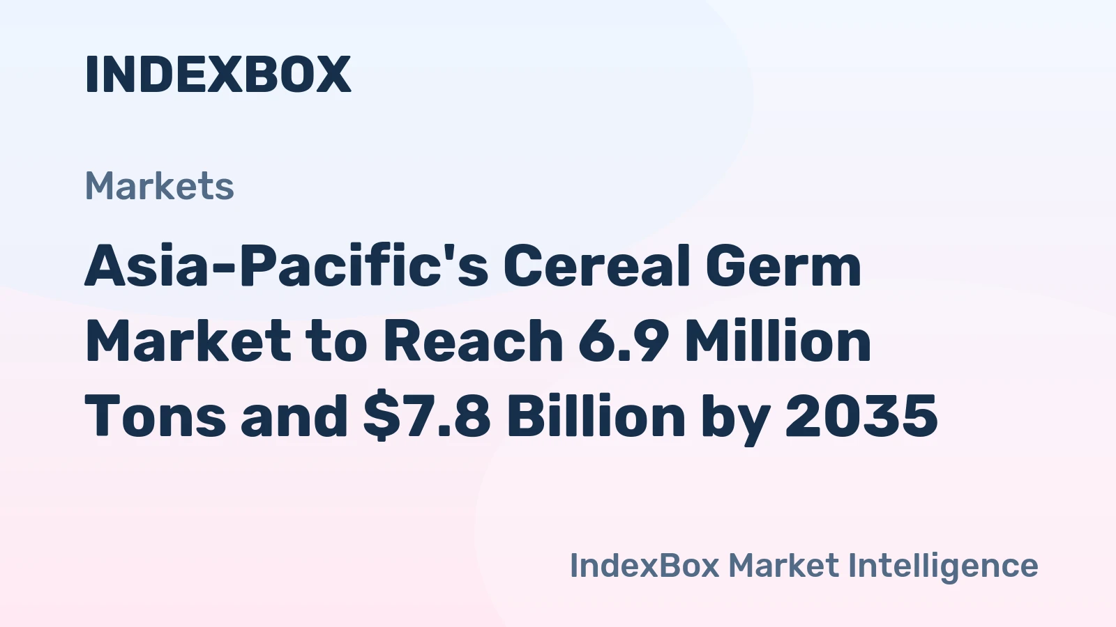 Asia-Pacific's Cereal Germ Market to Reach 6.9 Million Tons and $7.8 Billion by 2035