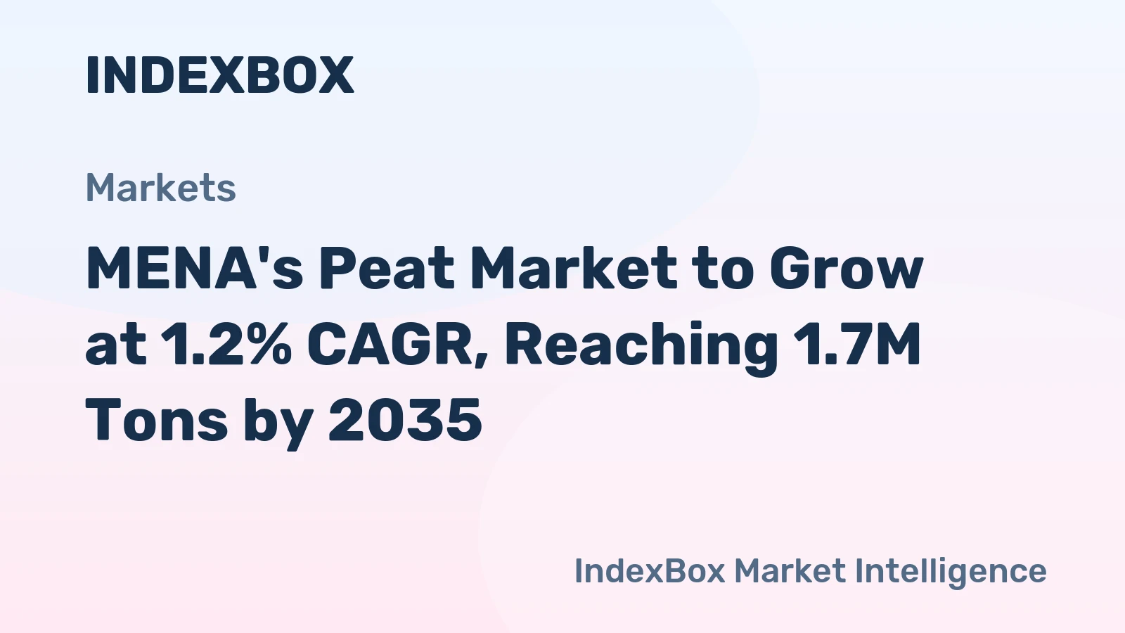 MENA's Peat Market to Grow at 1.2% CAGR, Reaching 1.7M Tons by 2035