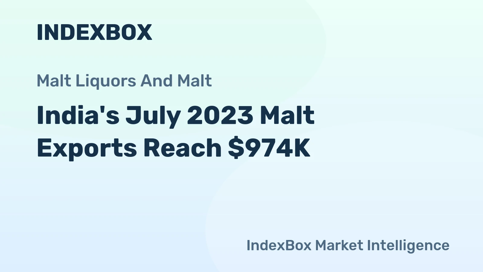 India's July 2023 Malt Exports Reach $974K
