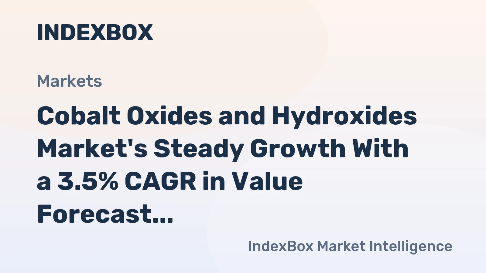 Cobalt Oxides and Hydroxides Market's Steady Growth With a 3.5% CAGR in Value Forecast Through 2035