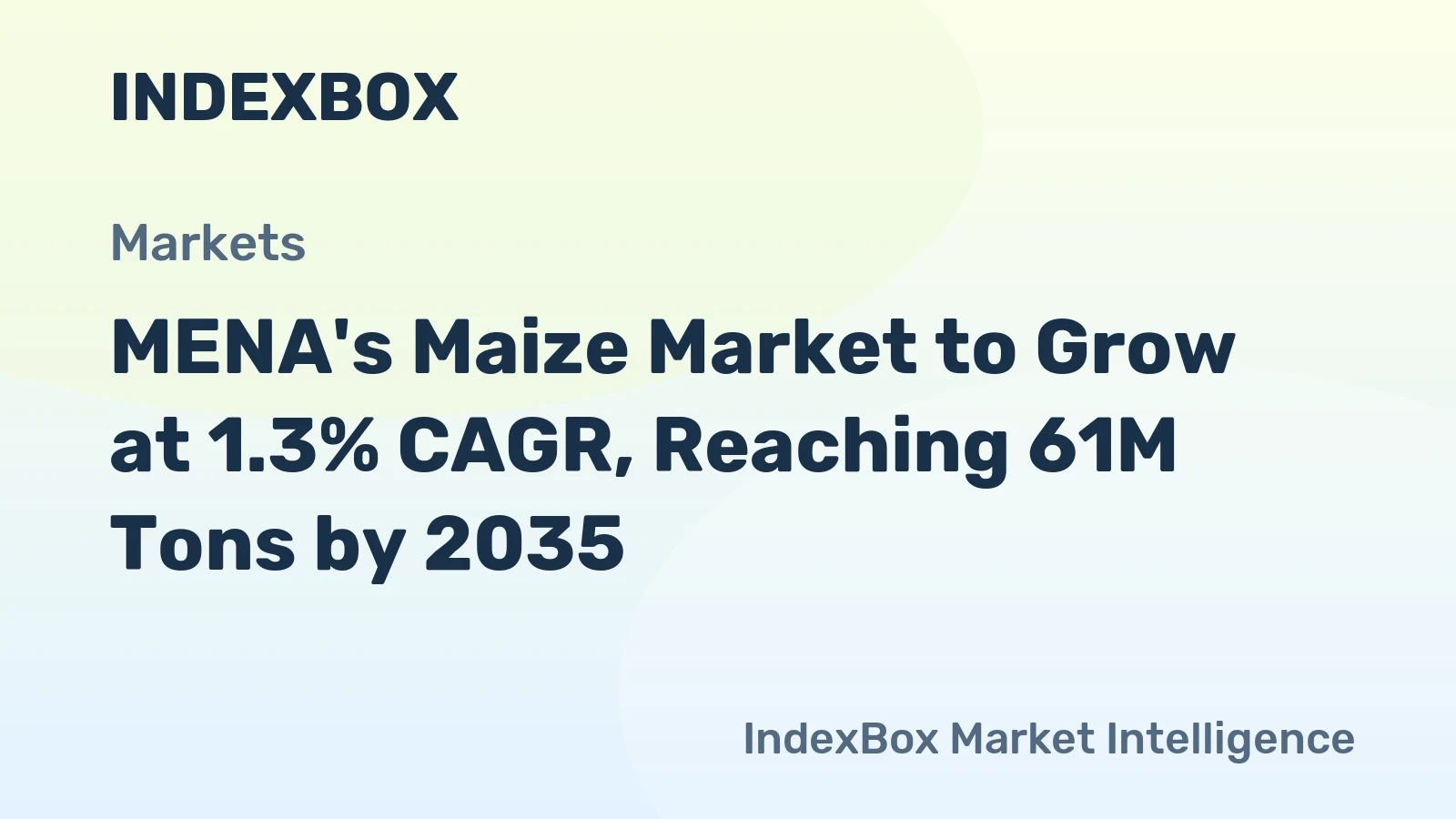 MENA's Maize Market to Grow at 1.3% CAGR, Reaching 61M Tons by 2035