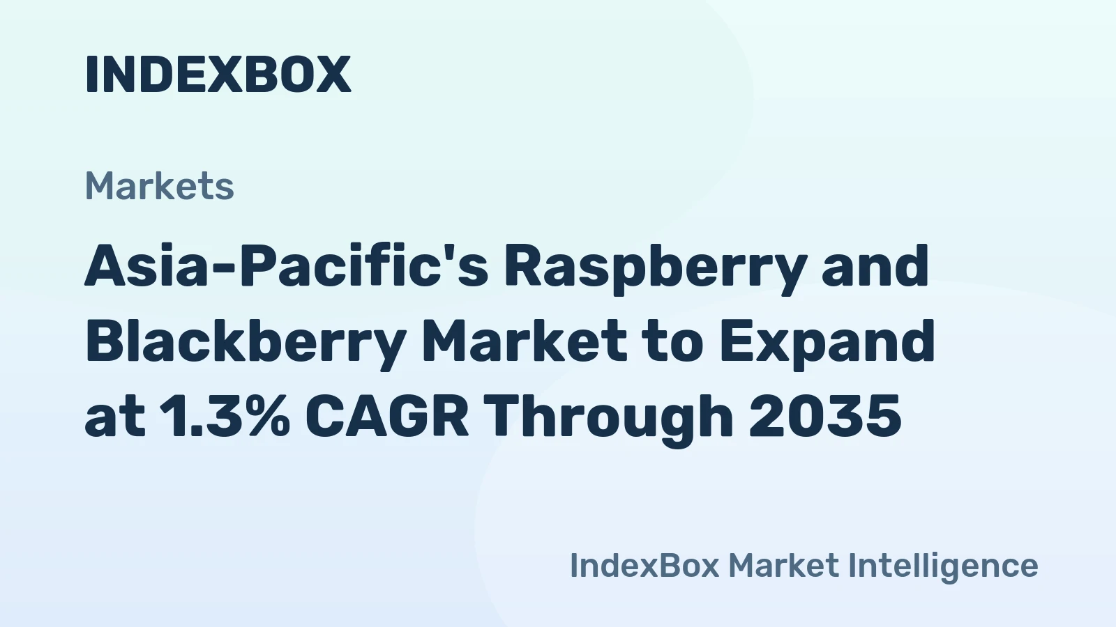 Asia-Pacific's Raspberry and Blackberry Market to Expand at 1.3% CAGR Through 2035